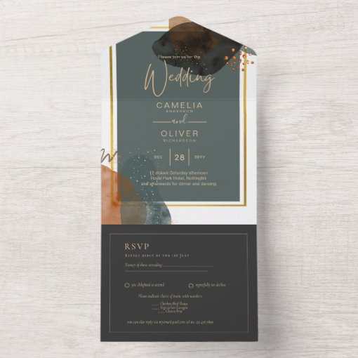 Leahg TEAL EARTH TONES WEDDING INVITE QR Code | Zazzle