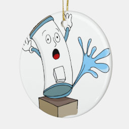Leaking Water Heater Cartoon Ceramic Ornament | Zazzle