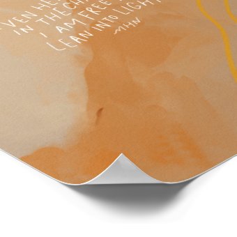 Lean into Light - Inspirational Quote Positive Art Poster | Zazzle