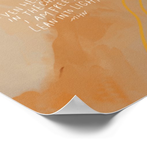 Lean into Light - Inspirational Quote Positive Art Poster | Zazzle