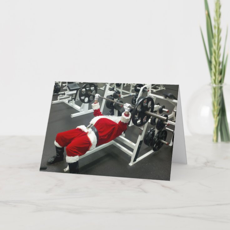 Lean & Mean Santa - Funny Silly Joke Christmas Holiday Card | Zazzle