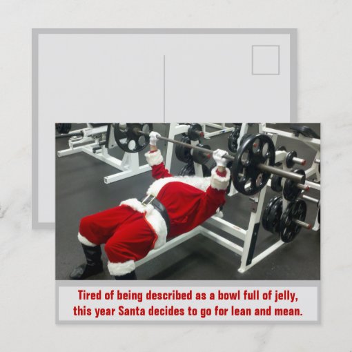 Lean & Mean Santa - Funny Silly Joke Christmas Holiday Postcard | Zazzle