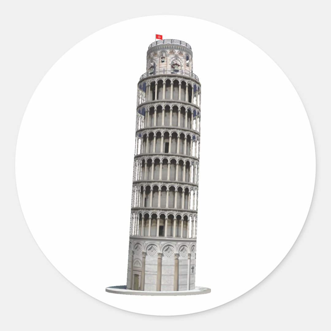 Leaning Tower of Pisa: Classic Round Sticker | Zazzle