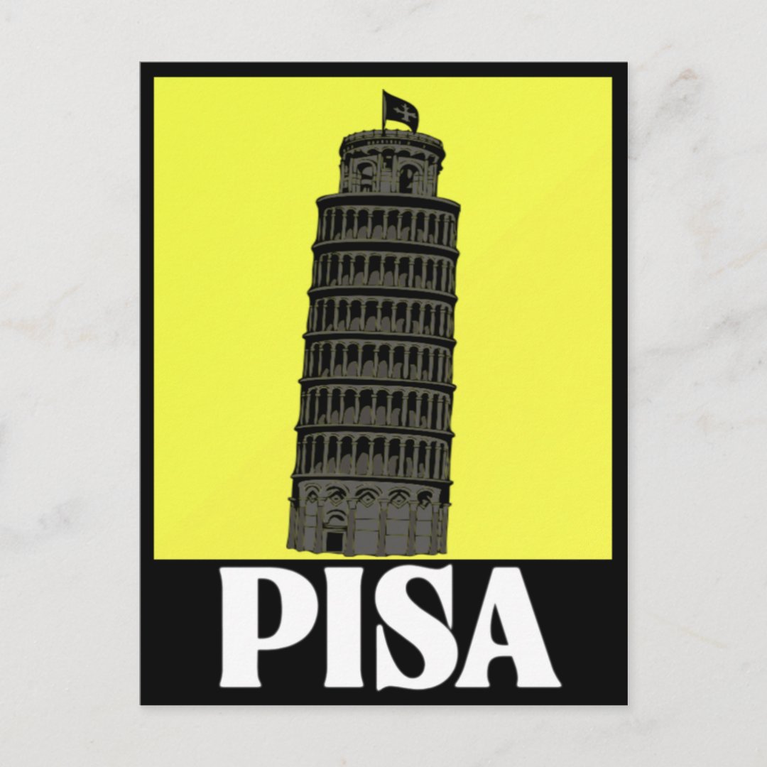 Leaning tower of Pisa Postcard Design | Zazzle