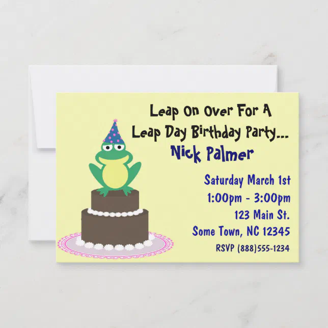 Leap Day Birthday Party Invitation | Zazzle