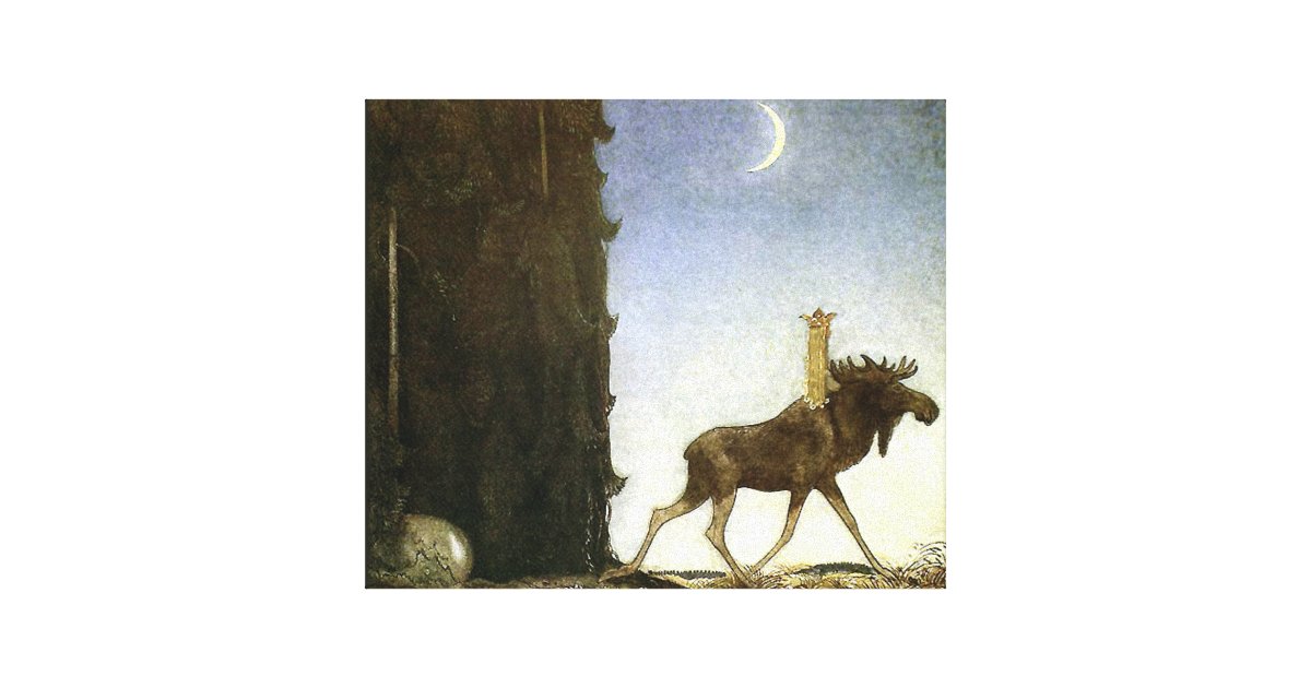 Leap the Elk and Princess Tuvstarr by John Bauer Canvas Print | Zazzle