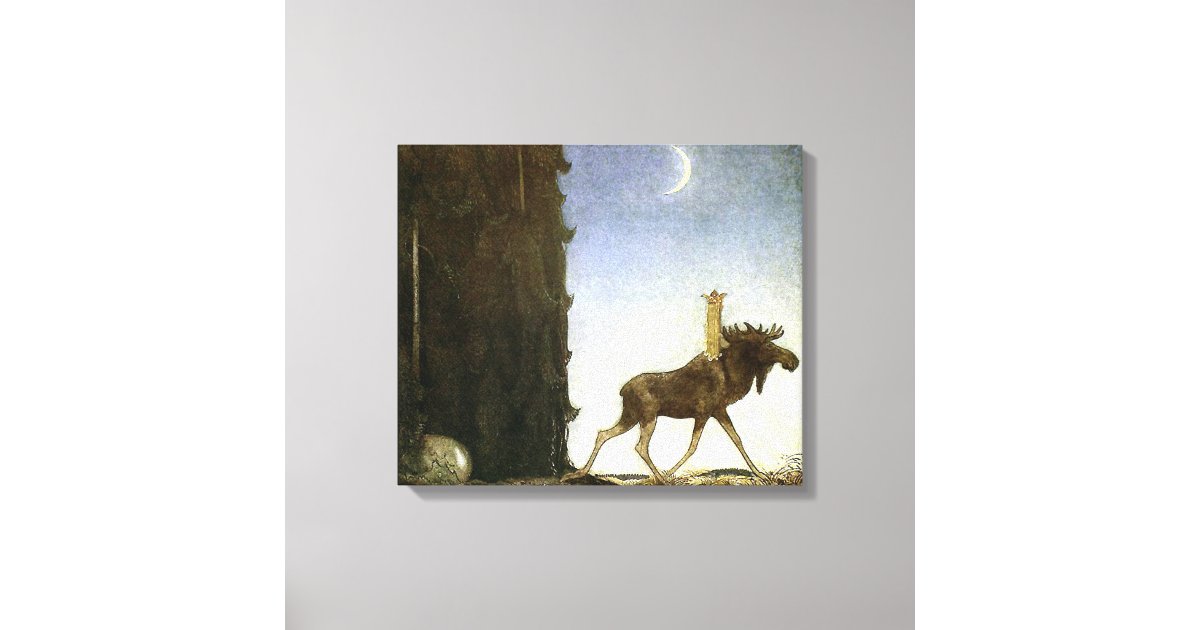 Leap the Elk and Princess Tuvstarr by John Bauer Canvas Print | Zazzle
