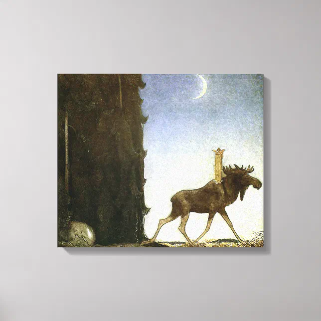 Leap the Elk and Princess Tuvstarr by John Bauer Canvas Print | Zazzle