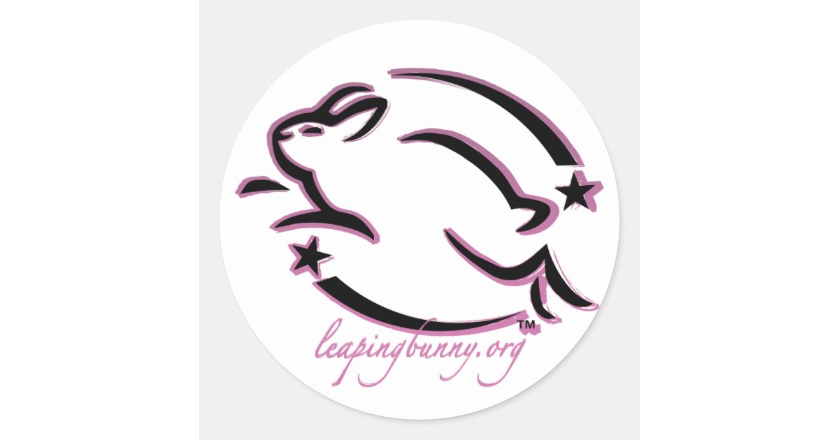 Leaping Bunny Outline Classic Round Sticker | Zazzle