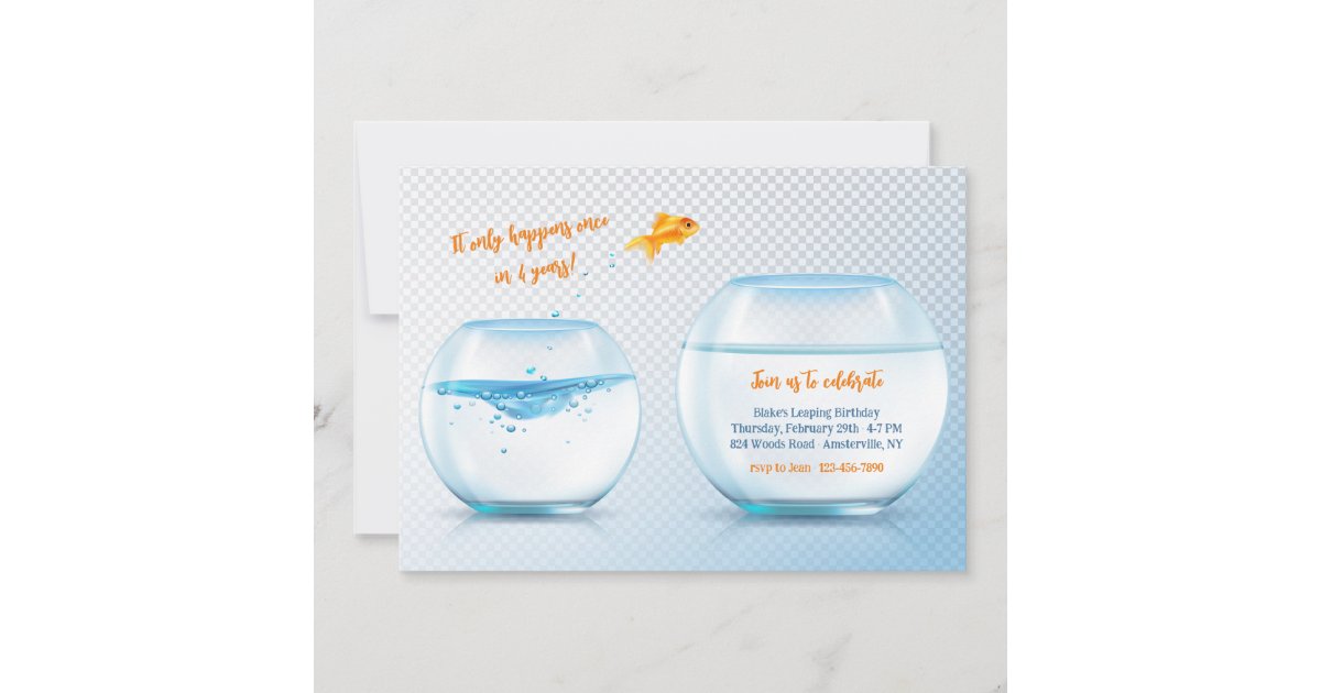 Leaping Fish Leap Year Invitation | Zazzle