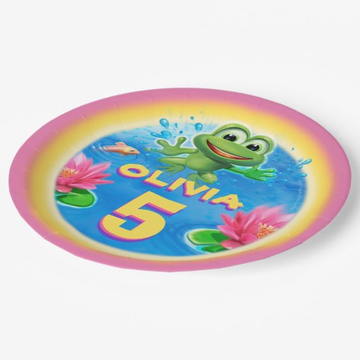 Leaping Frog CUSTOM paper party plate 9 inch. | Zazzle