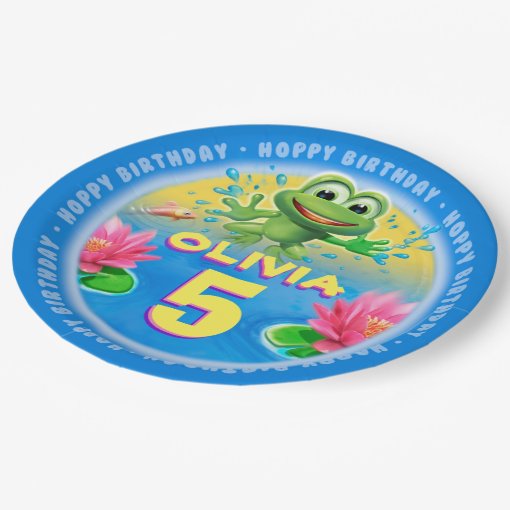 Leaping Frog customize paper party plate 9 inch | Zazzle