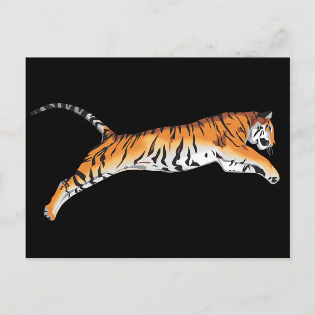 Leaping Tiger Postcard | Zazzle