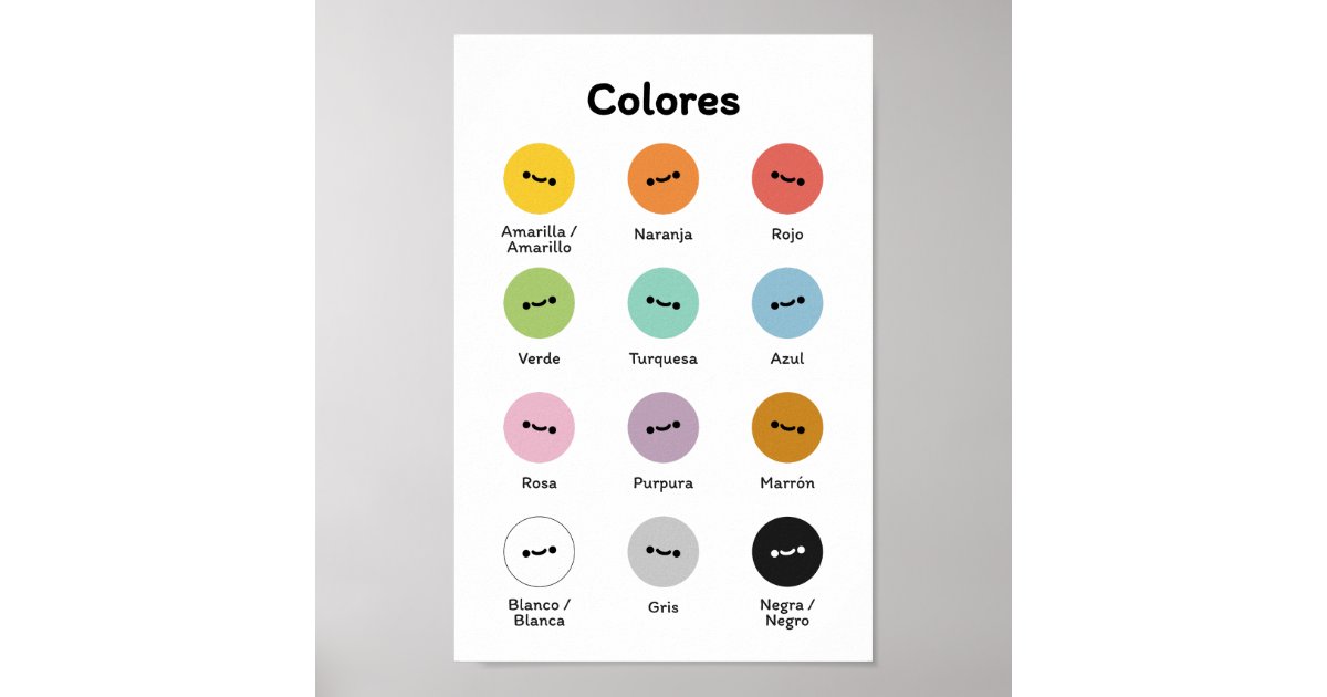 Learn Colors (in Spanish) Poster | Zazzle
