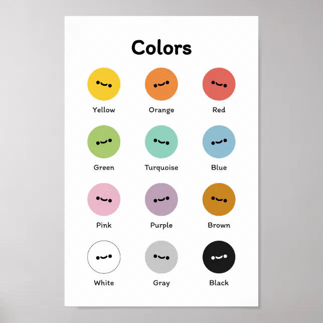 Learn Colors Poster | Zazzle