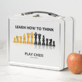 Learn How To Think Play Chess Reflective Chess Set Metal Lunch Box | Zazzle