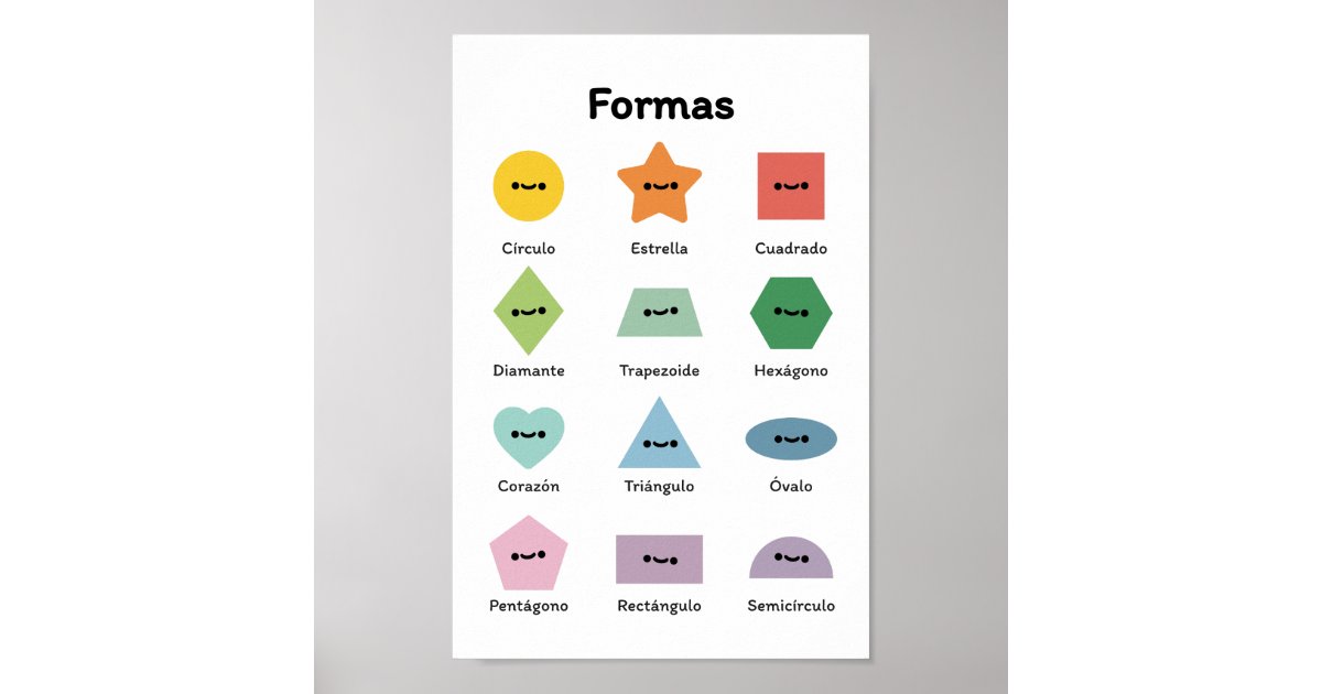Learn Shapes (in Spanish) Poster | Zazzle