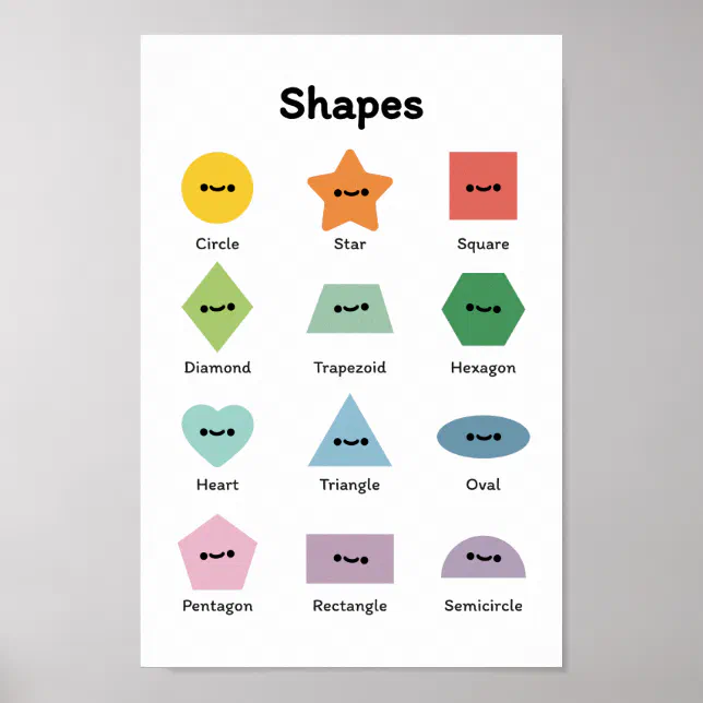 Learn Shapes Poster | Zazzle