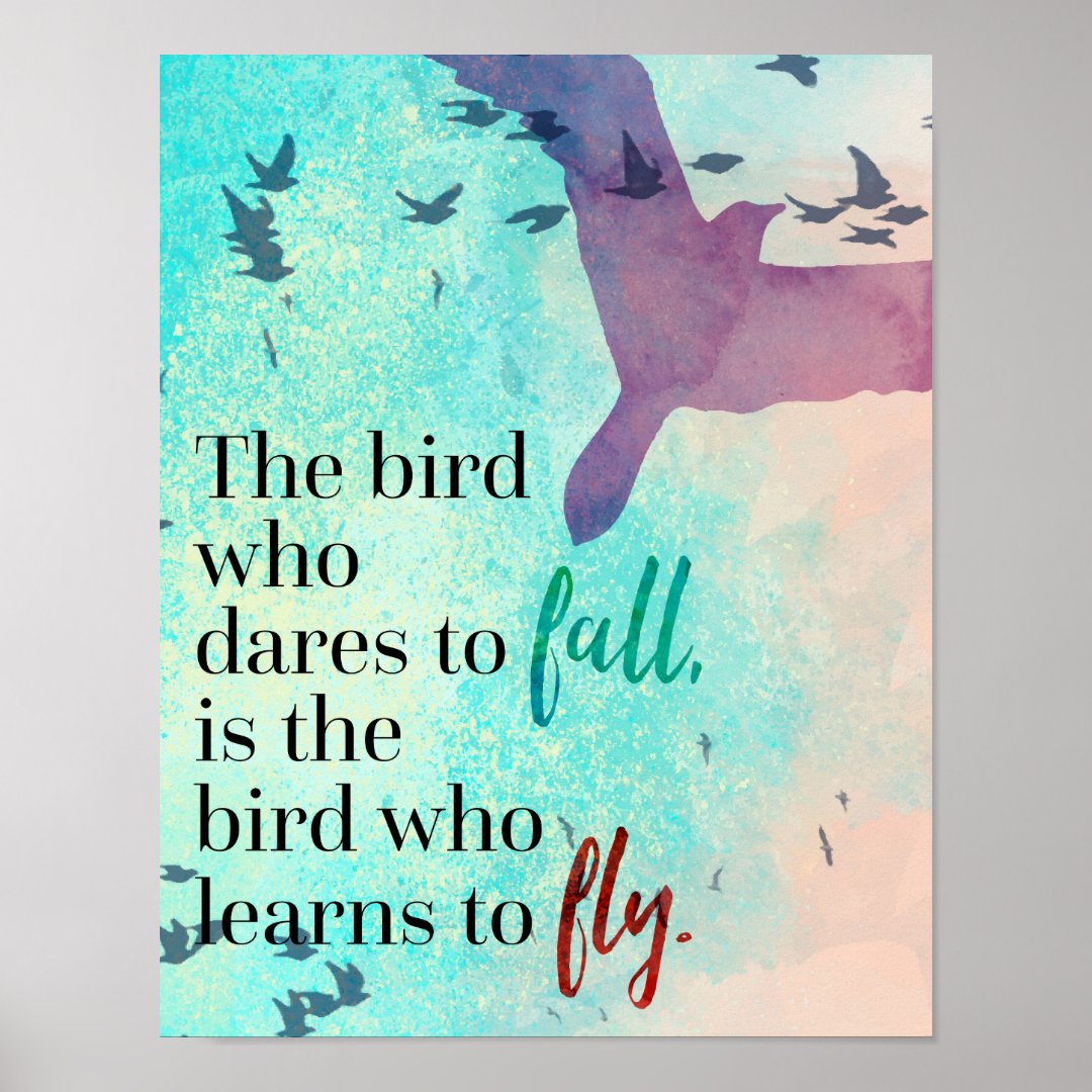 Learn To Fly Quote Poster | Zazzle