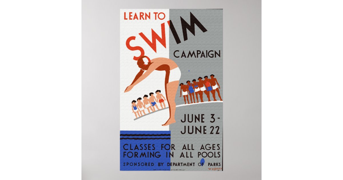 Learn to Swim Campaign Poster | Zazzle