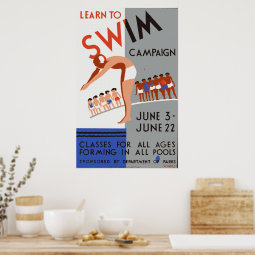 Learn to Swim Campaign Poster | Zazzle
