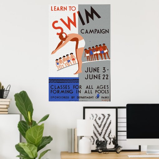 Learn to Swim Campaign Poster | Zazzle