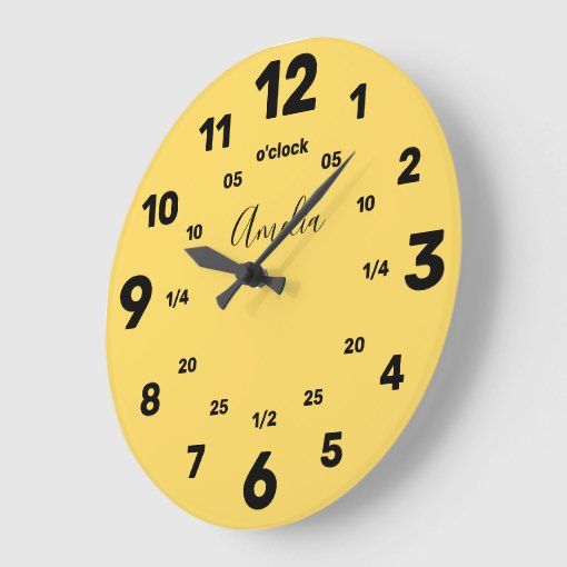 Learn To Tell The Time | Personalized | Name Large Large Clock | Zazzle