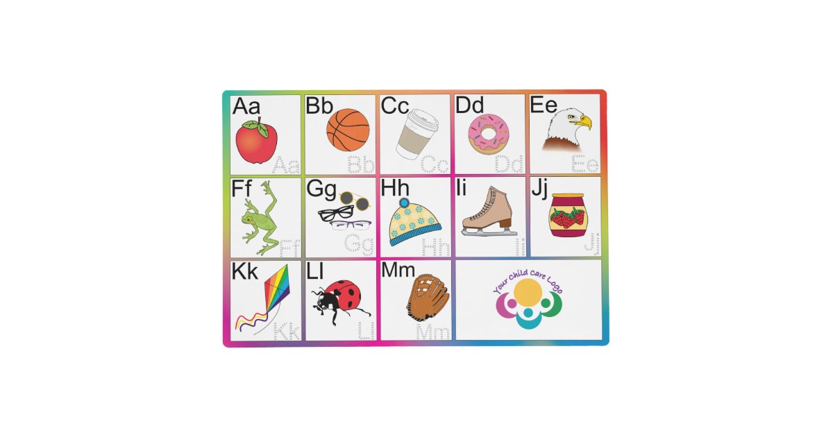 Learn to Write the Alphabet Write on Wipe Off Logo Placemat | Zazzle