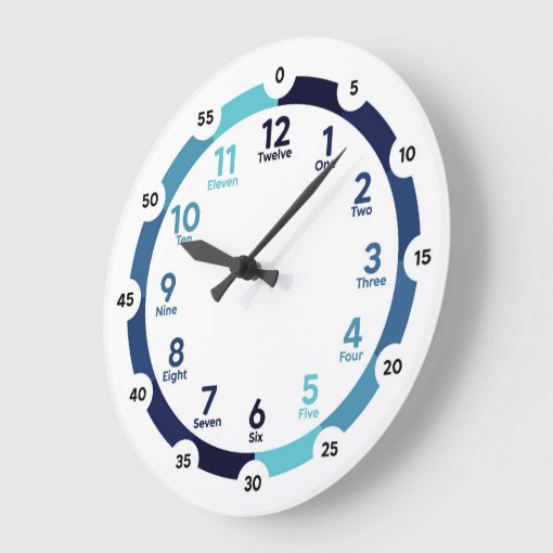 Learning Clock - Midnight Blue | Zazzle