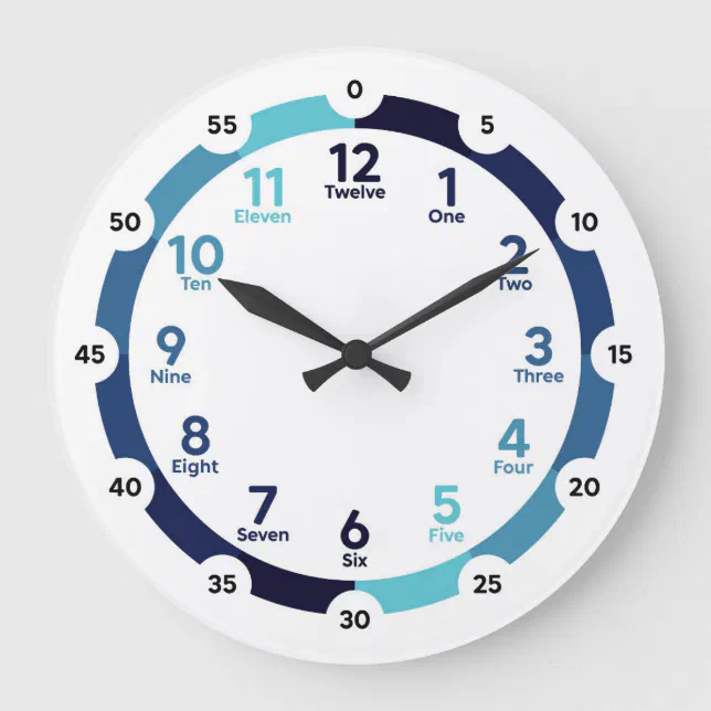 Learning Clock - Midnight Blue | Zazzle