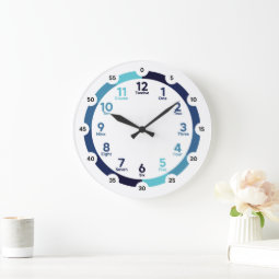 Learning Clock - Midnight Blue | Zazzle