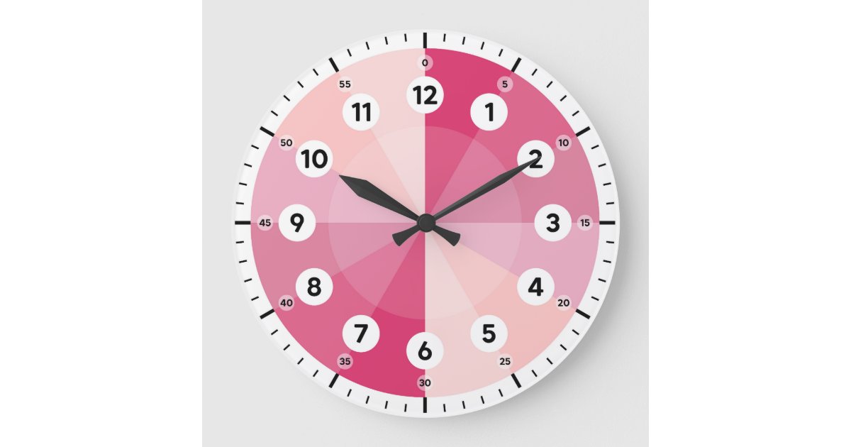 Learning Clock - Telling Time - Pink Hues | Zazzle