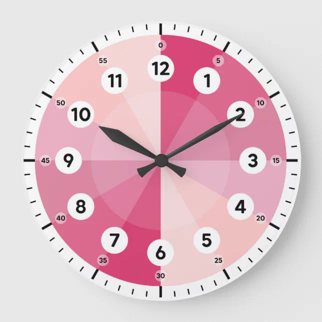 Learning Clock - Telling Time - Pink Hues | Zazzle