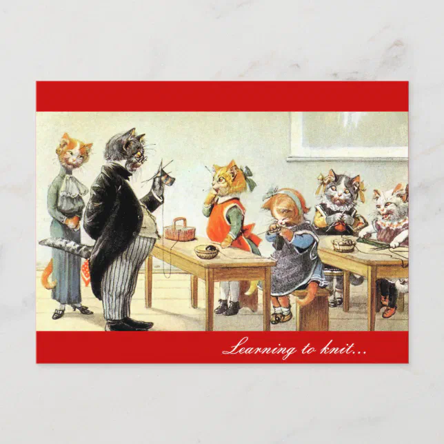 Learning to Knit Postcard | Zazzle