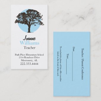 Learning Tree Teacher Business Card | Zazzle