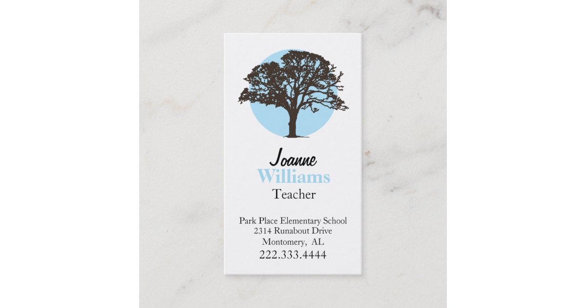 Learning Tree Teacher Business Card | Zazzle