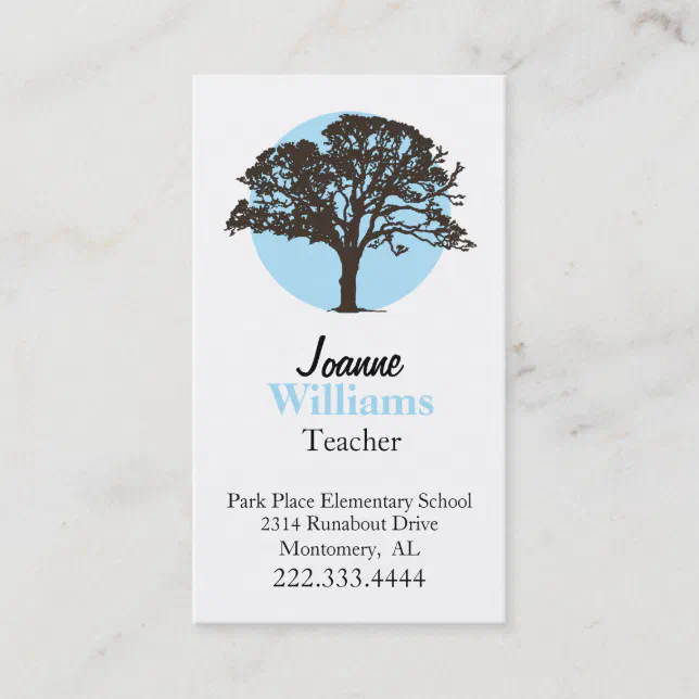 Learning Tree Teacher Business Card | Zazzle