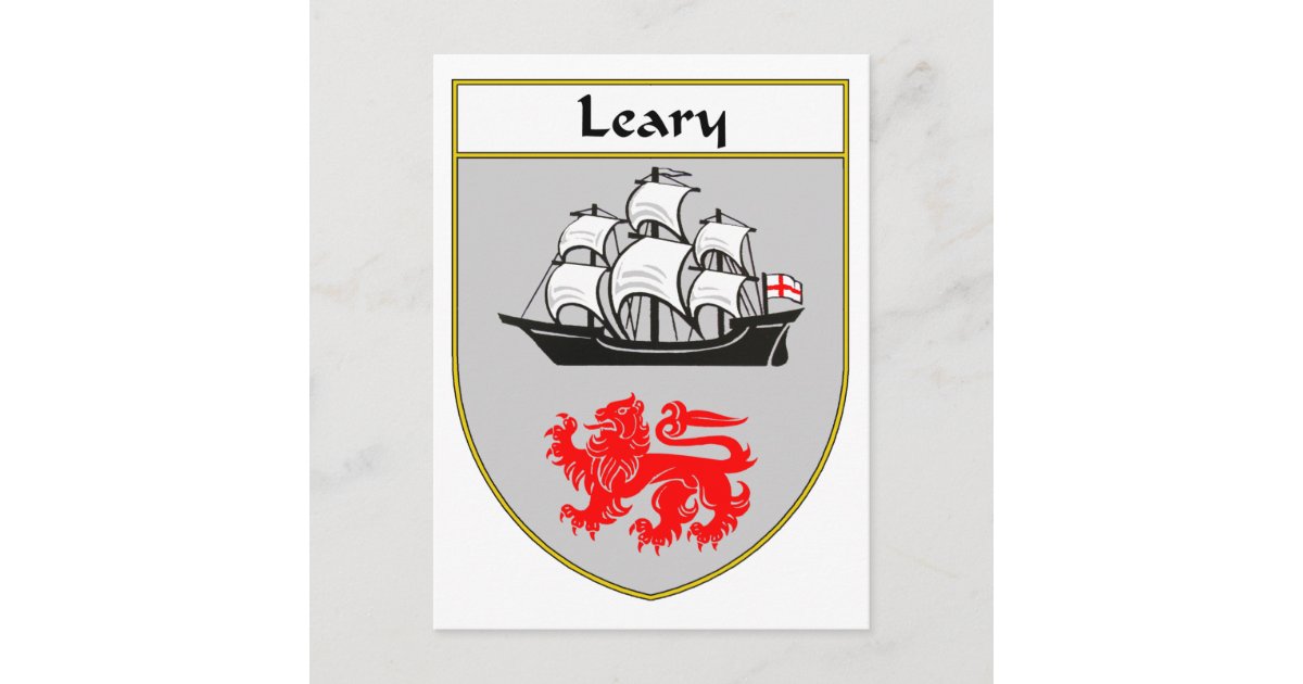 Leary Coat of Arms/Family Crest Postcard | Zazzle