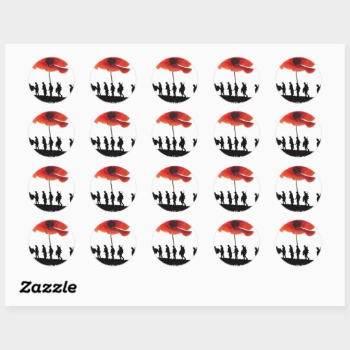 LEAST WE FORGET SOLDIERS MARCHING CLASSIC ROUND STICKER | Zazzle
