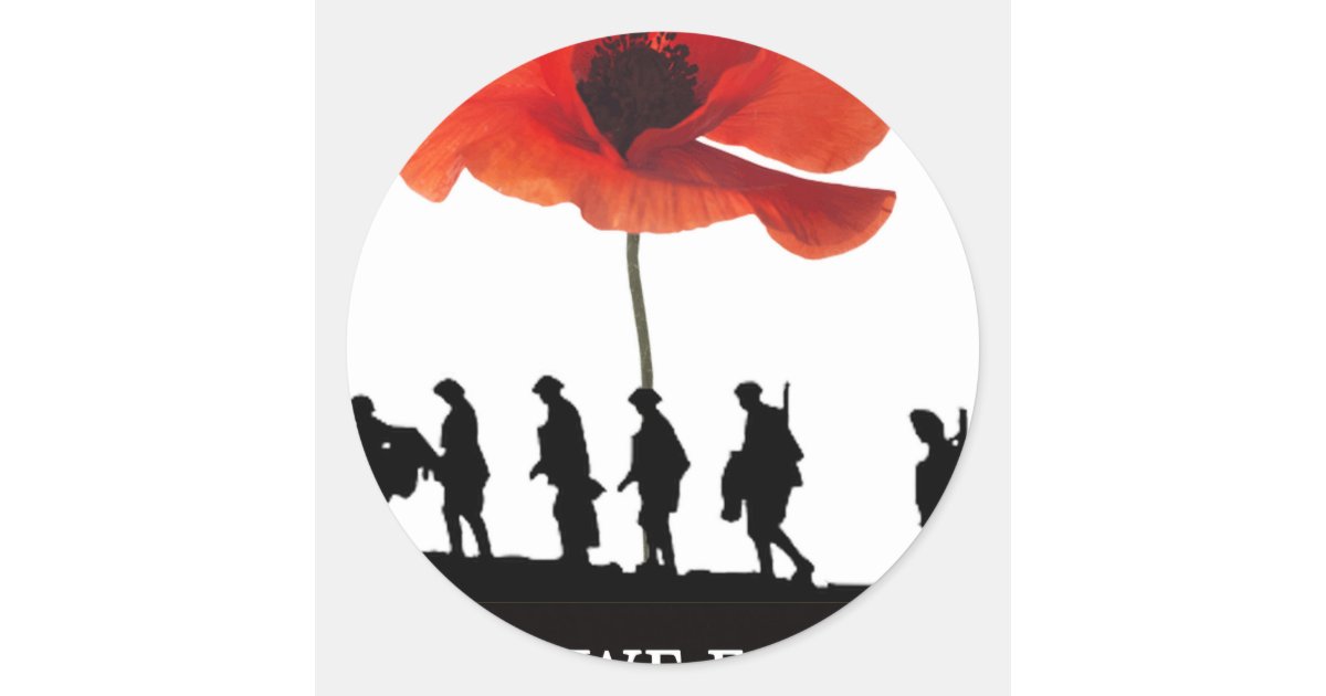 LEAST WE FORGET SOLDIERS MARCHING CLASSIC ROUND STICKER | Zazzle