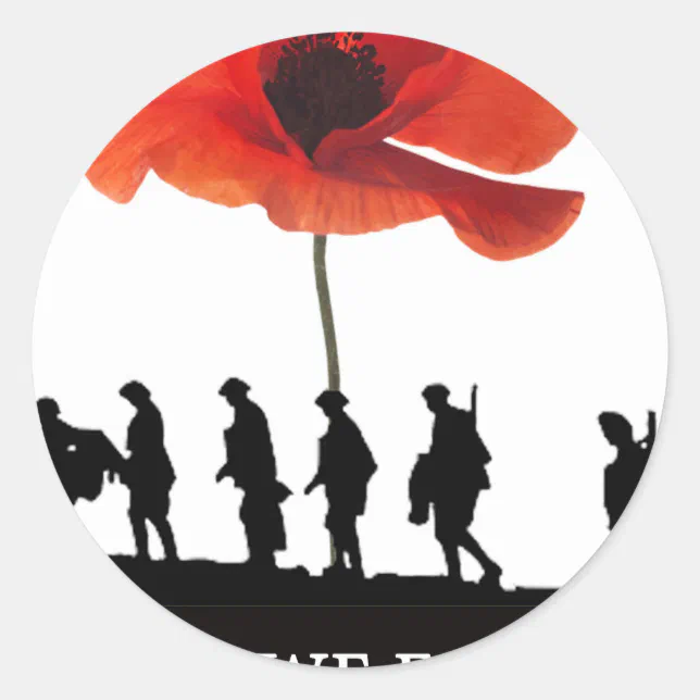 LEAST WE FORGET SOLDIERS MARCHING CLASSIC ROUND STICKER | Zazzle