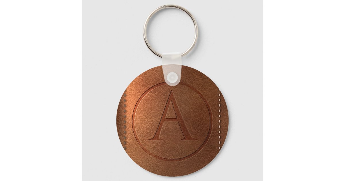 leather alphabet letter A Keychain | Zazzle