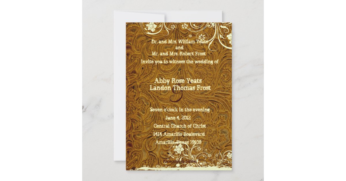 Leather and Lace Wedding Invitation | Zazzle