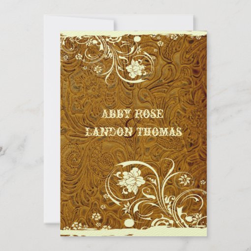 Leather and Lace Wedding Invitation | Zazzle