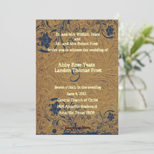 Leather and Lace Wedding Invitation | Zazzle