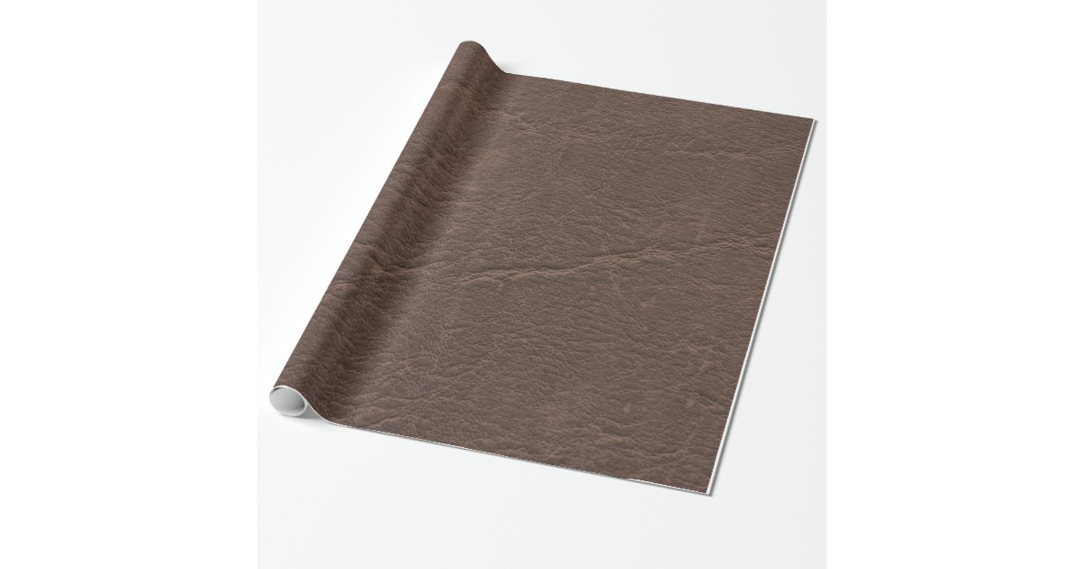Leather Dark Brown Wrapping Paper | Zazzle