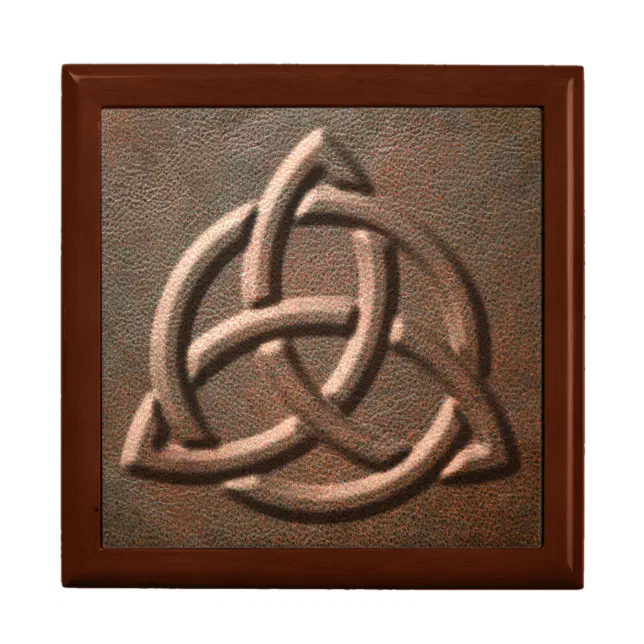 Leather Embossed Trinity Knot Trinket Box | Zazzle