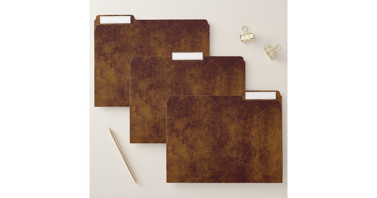 Leather look brown aged antique weathered file folder | Zazzle