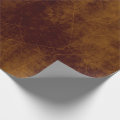 Leather look brown aged pleather wrapping paper | Zazzle