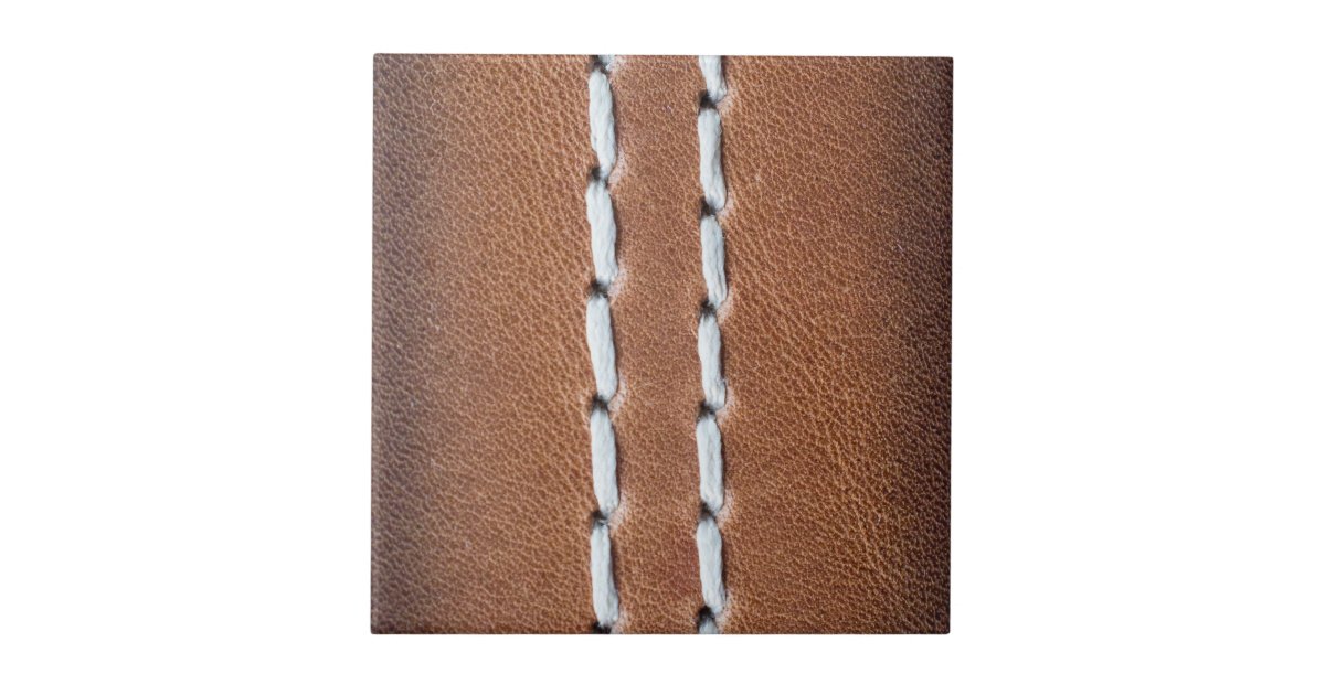 Leather-look texture ceramic tile | Zazzle